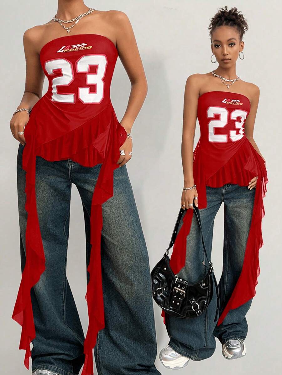 Coolane Minigonne a tubo con rouches, grafiche in stile Y2K e pizzo a ...