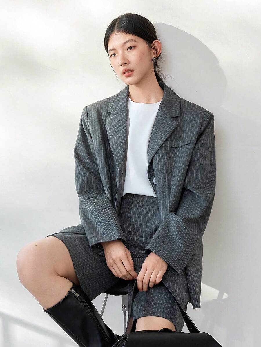 Dazy-Less Blazer ampio a quadri da donna, taglio regular, Old Money | SHEIN ITALIA