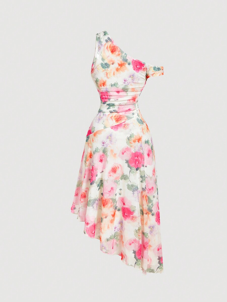 SHEIN MOD Plus Size French Romantic Mid-Length Casual Dress, Minimalist ...