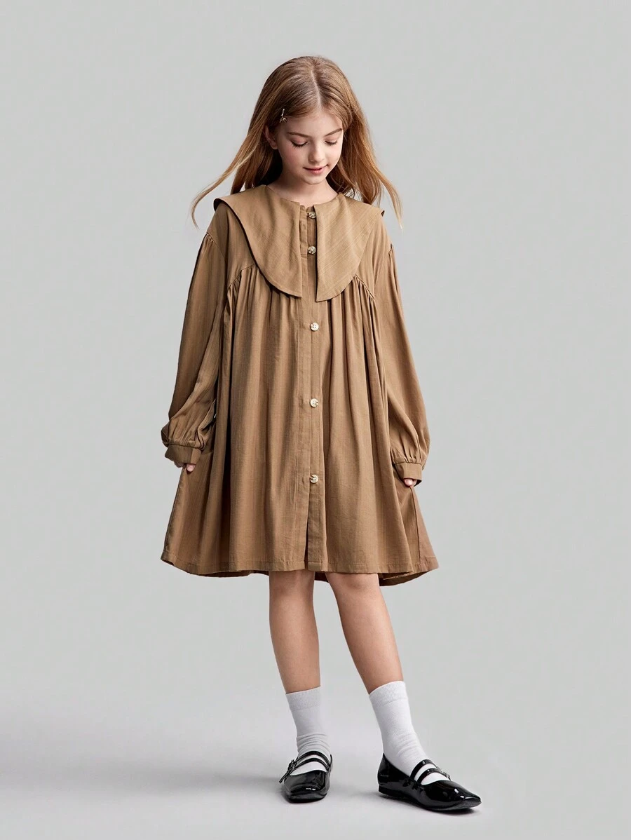 Ontre Tween Girl's Dramatic Gothic Style Pointed Collar Decorative Non ...