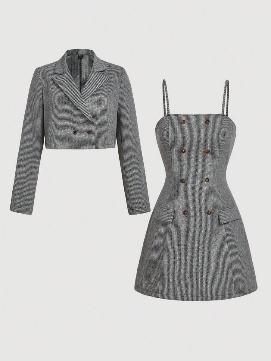 SHEIN MOD Plus Size Retro Black & White Interwoven Pattern Casual ...