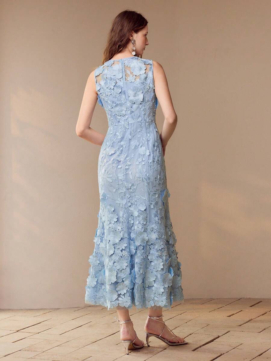 MOTF PREMIUM FLORAL APPLIQUED BIAS CUT DRESS,SPRING/SUMMER | SHEIN USA