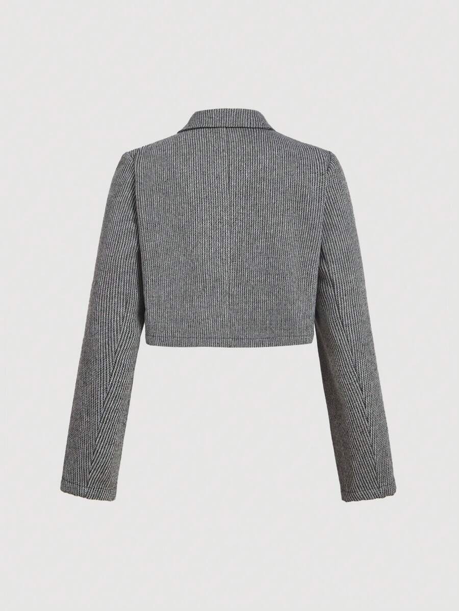 SHEIN MOD Plus Size Retro Black & White Interwoven Pattern Casual ...