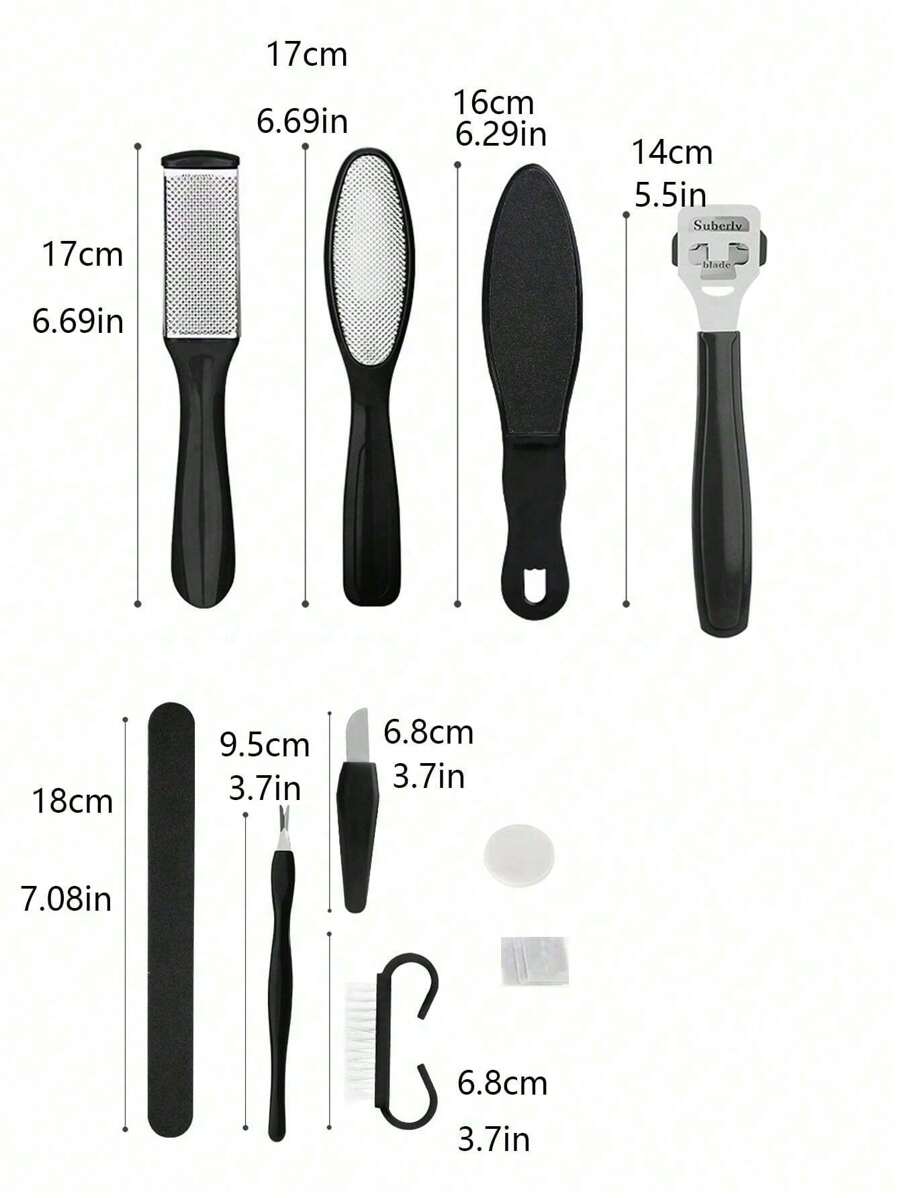 10 Pieces Set Foot Rub Pedicure Set Scraping Foot File 10 Ln 1 Foot ...