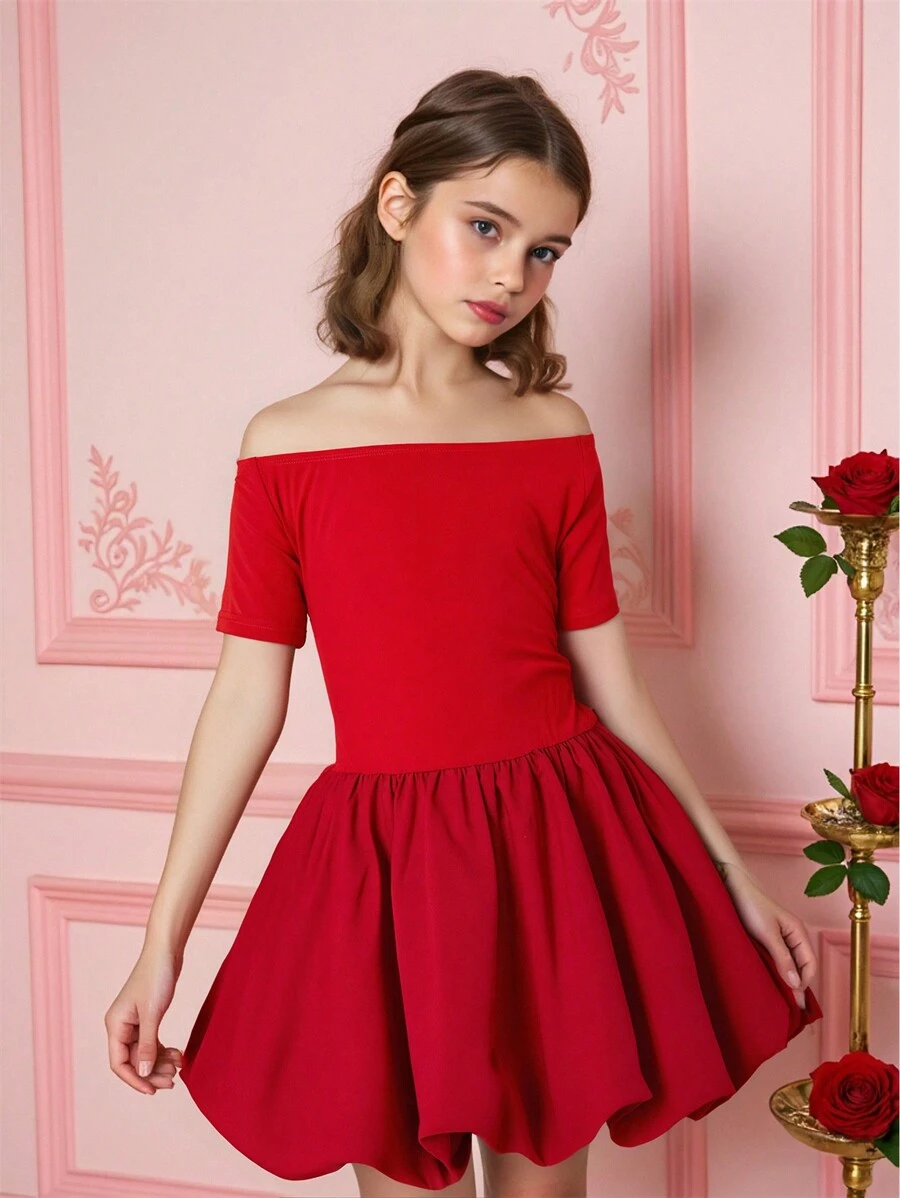 Tween-Mädchen Schönes Strick-Minikleid, rot, Sommer für den ...