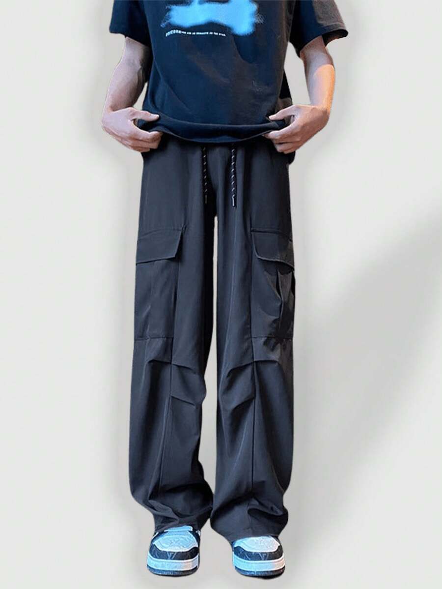 ROMWE Men's Solid Color Simple Casual Pants For Daily Wear | SHEIN USA