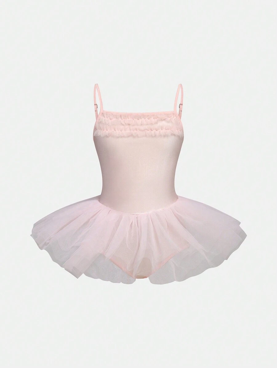 SHEIN Tween Girls Vintage Inspired Pink Pettiskirt Ballet Dance Dress ...