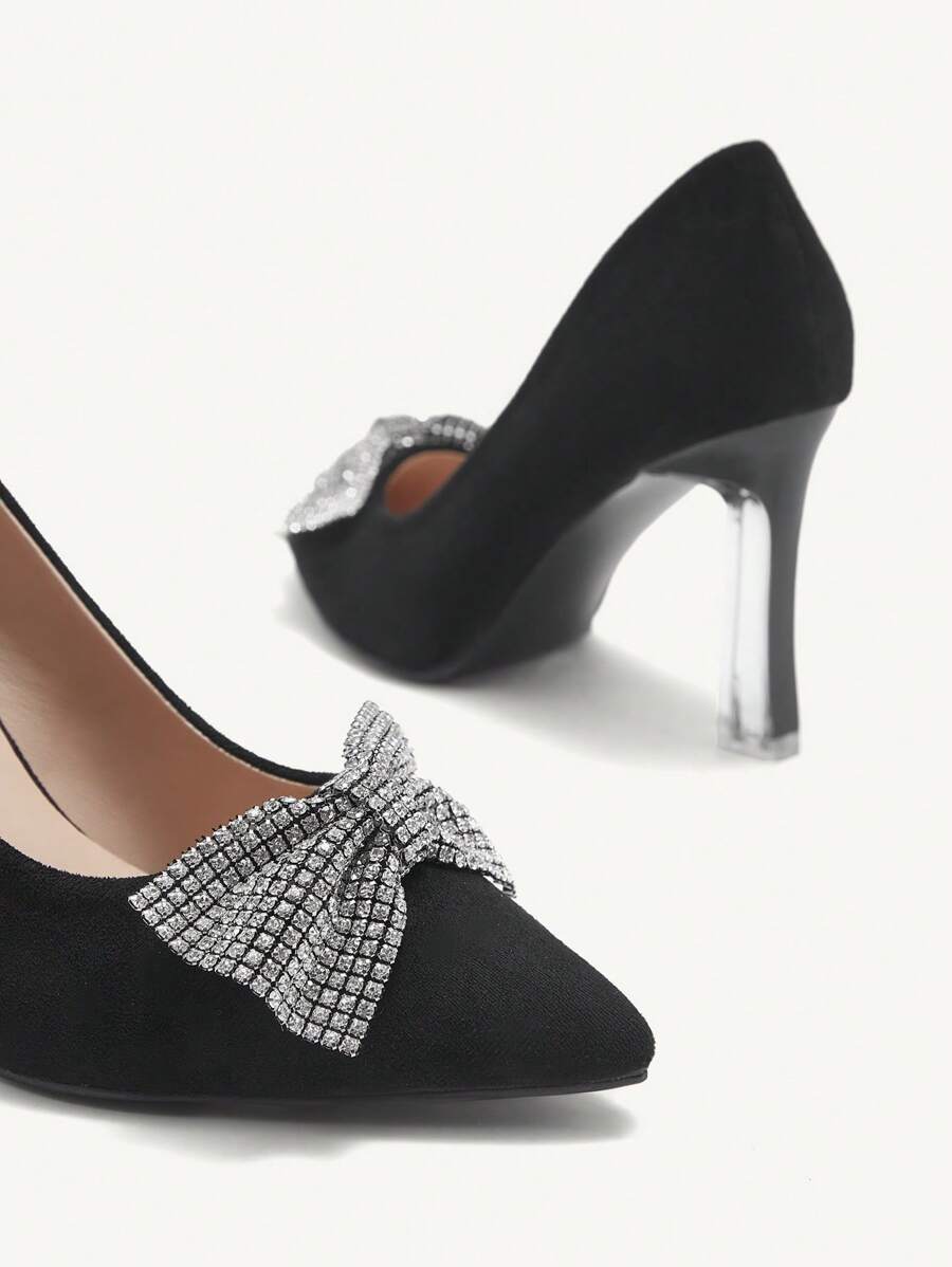 CUCCOO CHICEST Fashionable & Elegant Black Rhinestone Decorated High ...