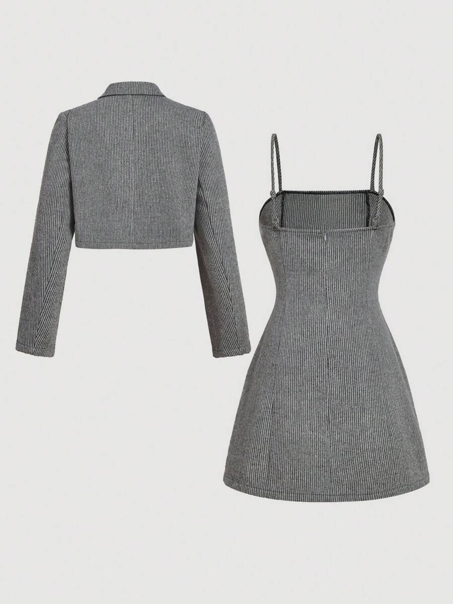 SHEIN MOD Plus Size Retro Black & White Interwoven Pattern Casual ...