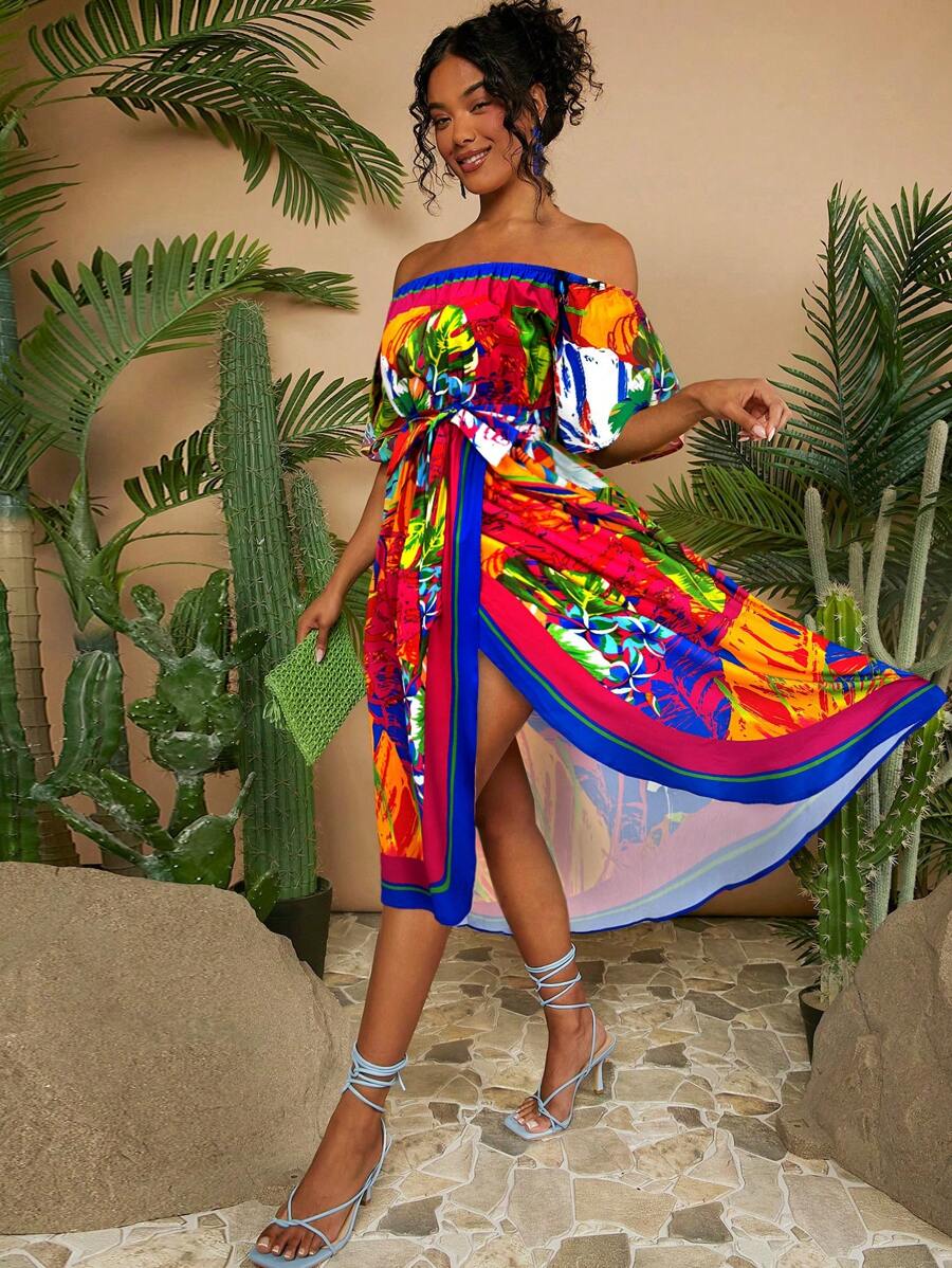 Travachic Women Off-The-Shoulder Vacation Dress, Summer Clothes ...