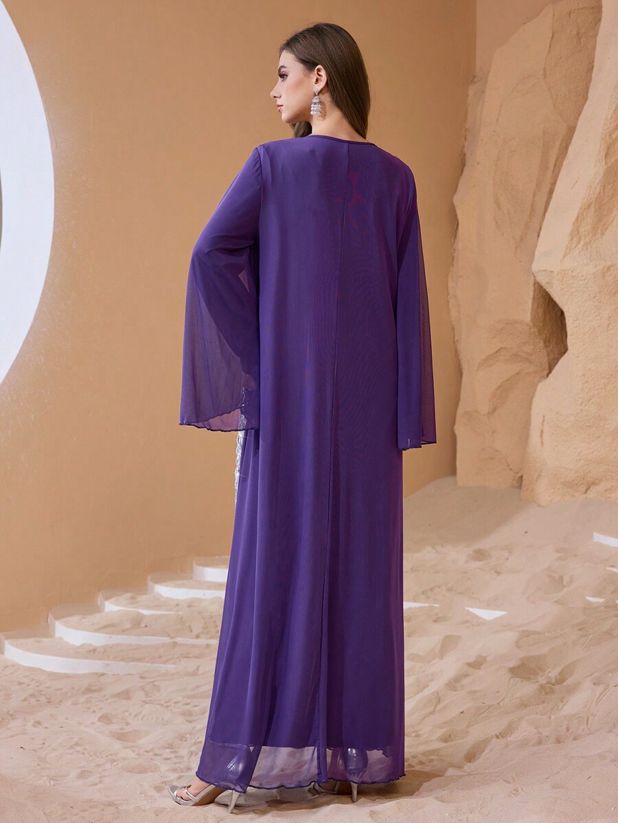 SHEIN Najma Women Elegant Turkish Style Mesh Net Top And Modest Long ...