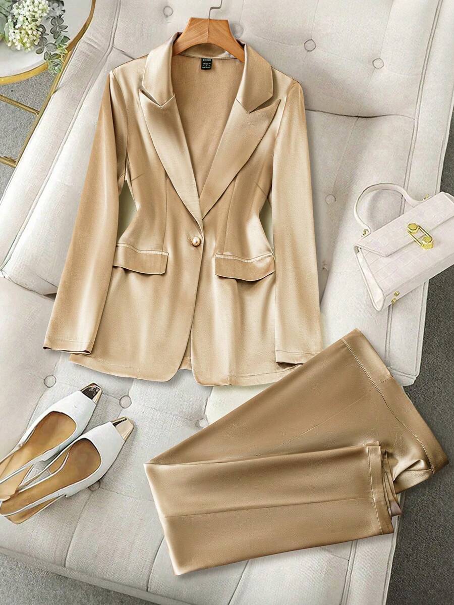 EMERY ROSE Plus Size Women High-End Solid Color Stylish Fitted Unique ...