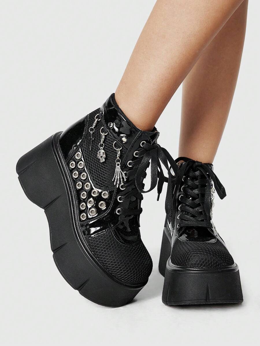 Es Esto Lo Nuevo de Grunge Punk Botas cortas con plataforma de estilo ...