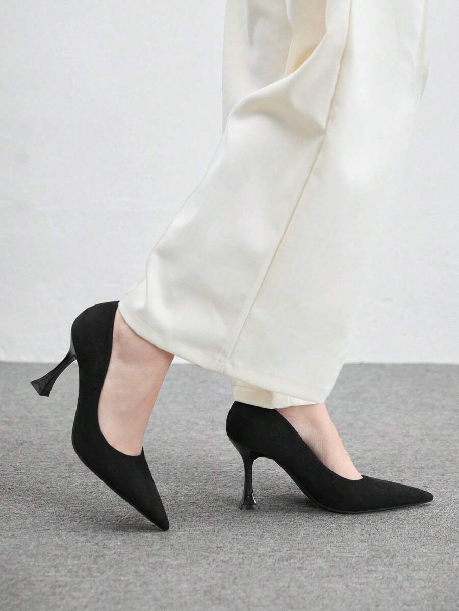 CUCCOO BIZCHIC Women's Black Pointed Toe Formal High Heels Pumps For ...