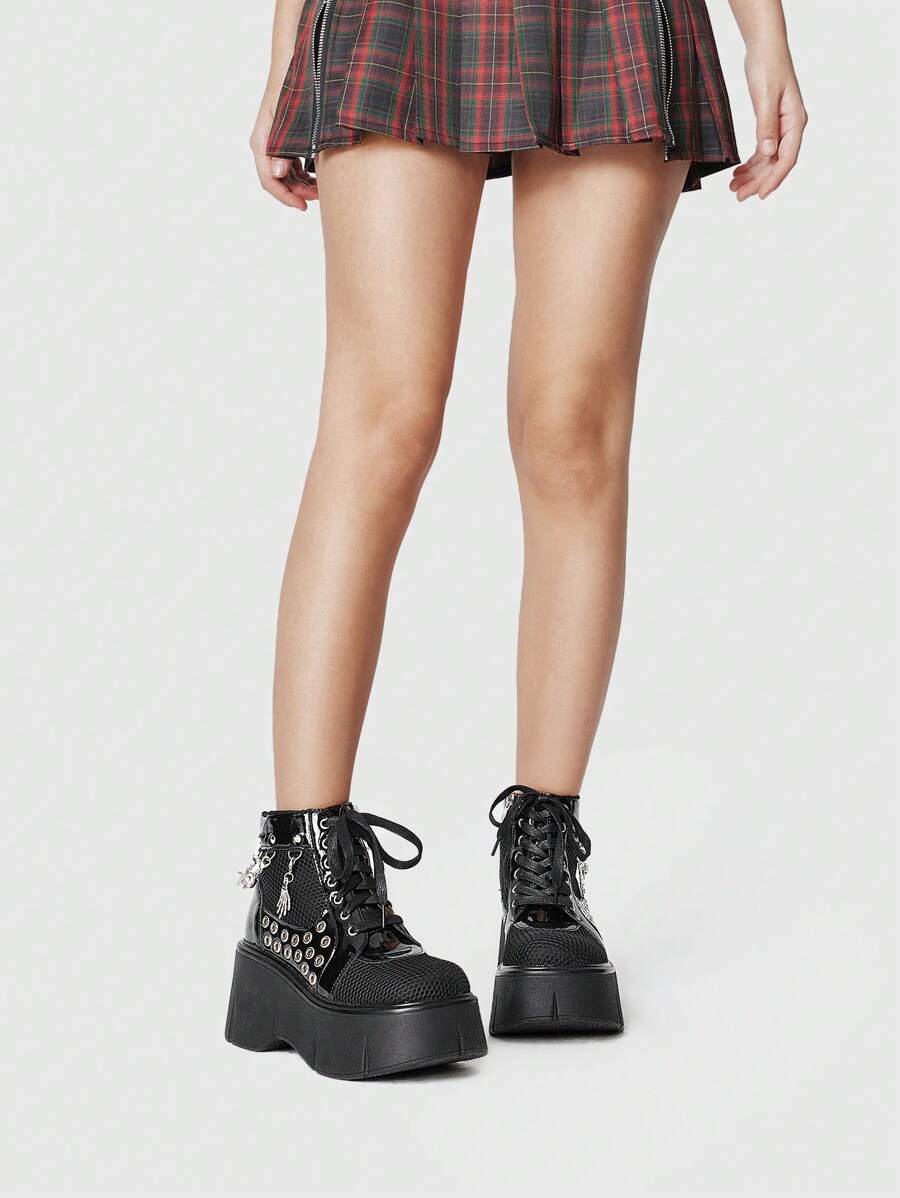 Es Esto Lo Nuevo de Grunge Punk Botas cortas con plataforma de estilo ...
