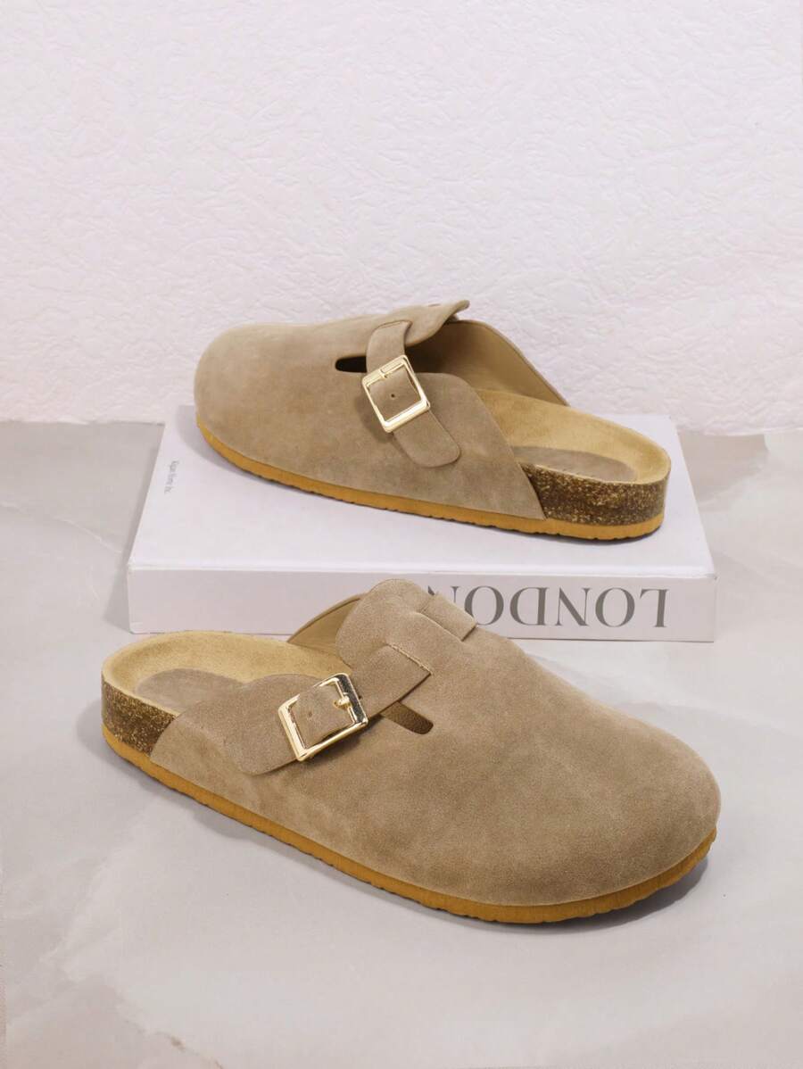 SHUZIA Women's Round Toe Cork Footbed Slide Clogs With Adjustable ...