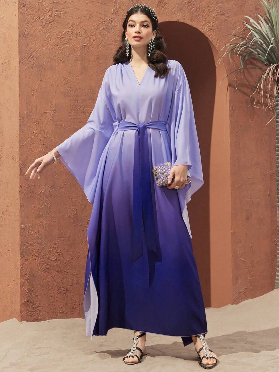 SHEIN Najma Abito da donna lungo in stile maxi con sfumatura di colori ...