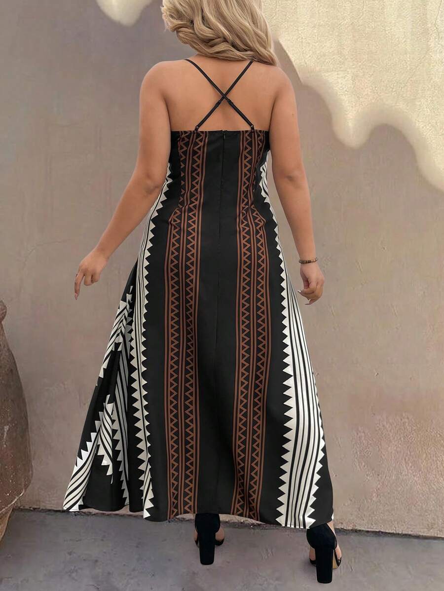 SHEIN LUNE Casual Maxi Slip Dress, Plus Size Festival Boho Bohemian ...