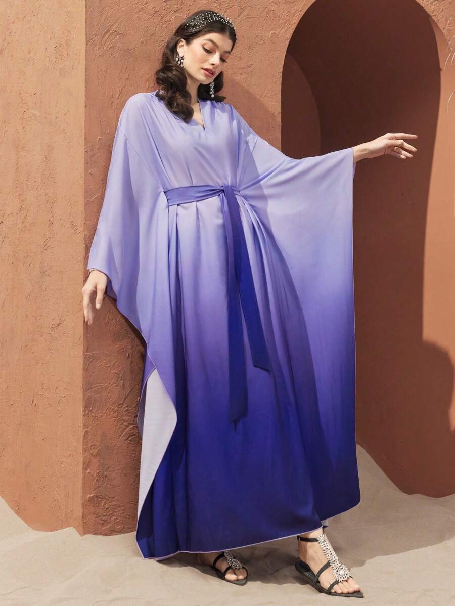 Al Najma Women's Ombre Turkish Maxi Dress & Arab Traditional Long Gown ...