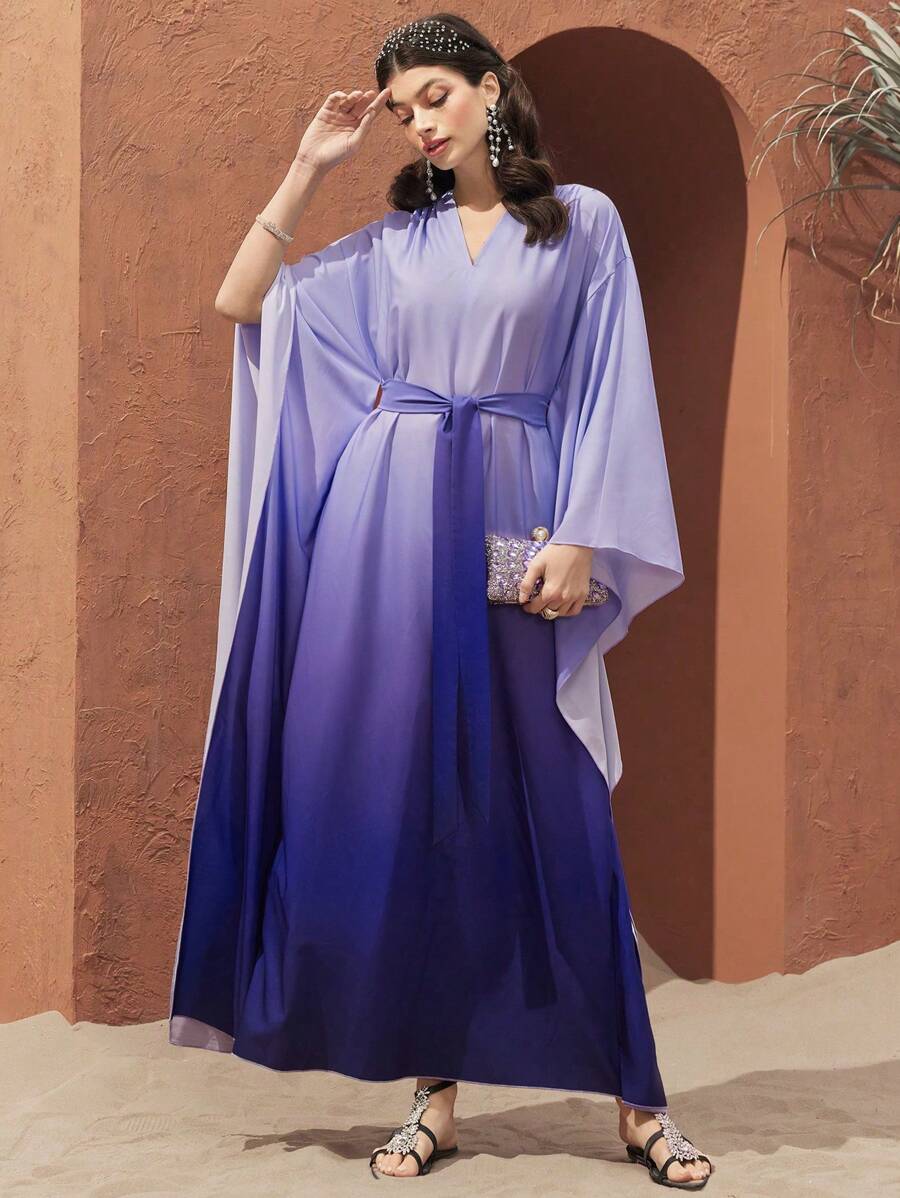 Al Najma Women's Ombre Turkish Maxi Dress & Arab Traditional Long Gown ...