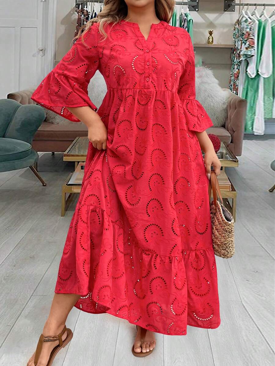 SHEIN LUNE Plus Size Jurken Valentijn Rode Jurk | SHEIN Nederland