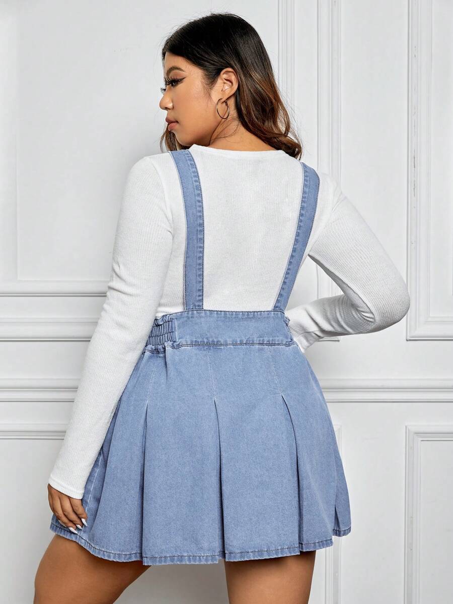 Shein Ezwear Damen Jeans Latzhose In Große Größen Mit Taschen Und