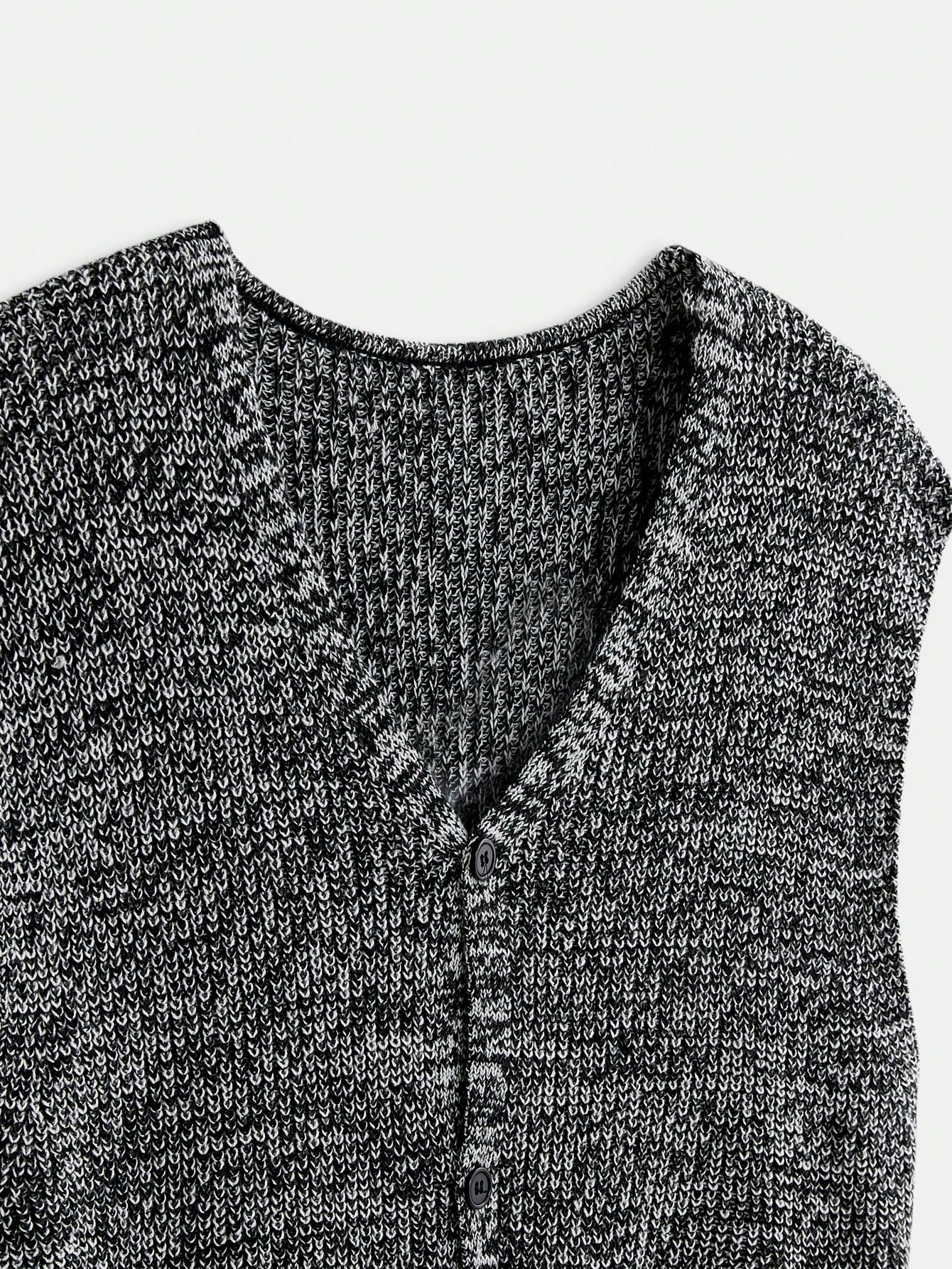 Ontre אפוד סריג רגיל לגברים עם כפתור קדמי, קז'ואל ללבוש יומיומי | SHEIN IL