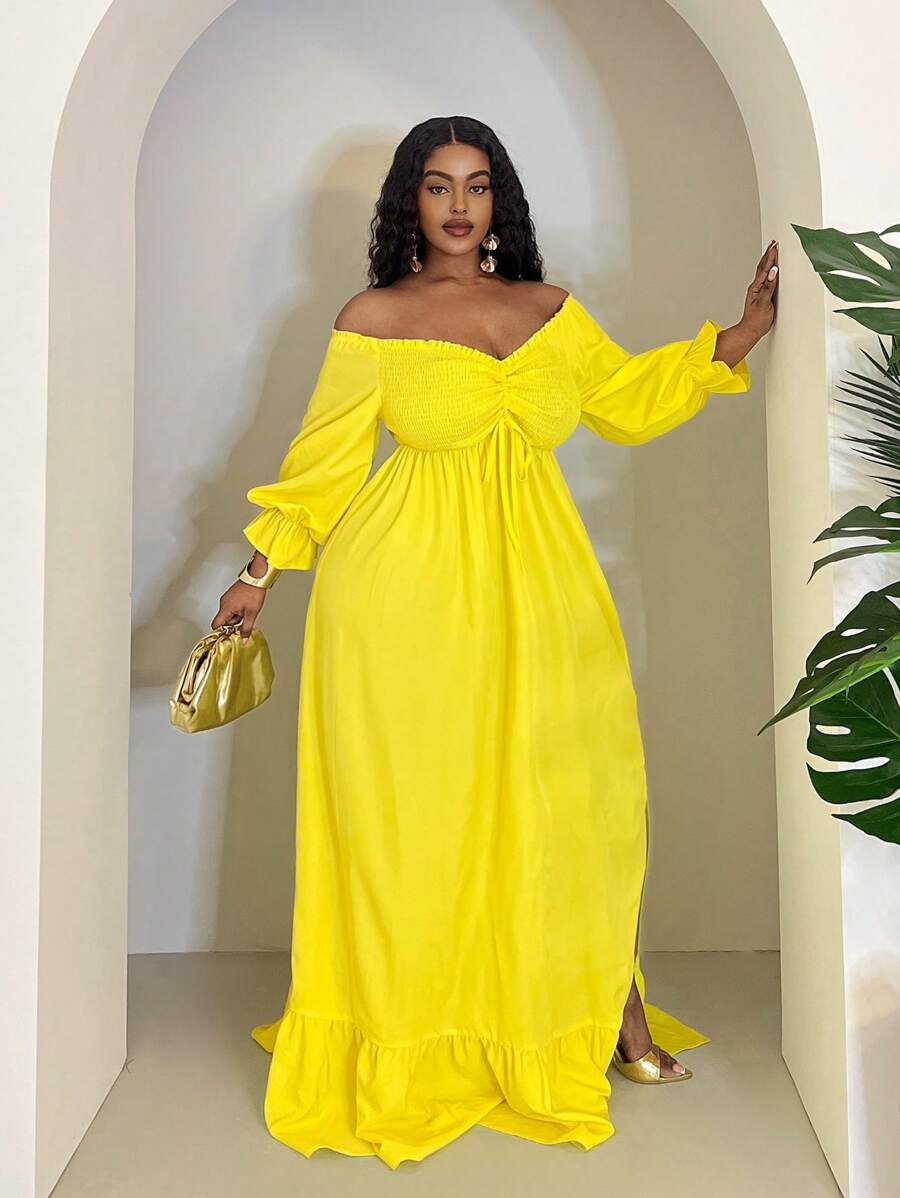 Slaydiva 2025 Spring/Summer Yellow Dress, Casual Everyday All-Match ...