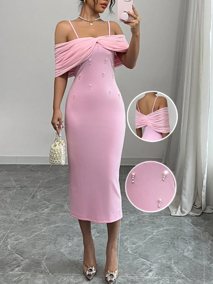 SHEIN Raffinéa Fashionable Elegant Versatile S-Shaped Sheer Off ...