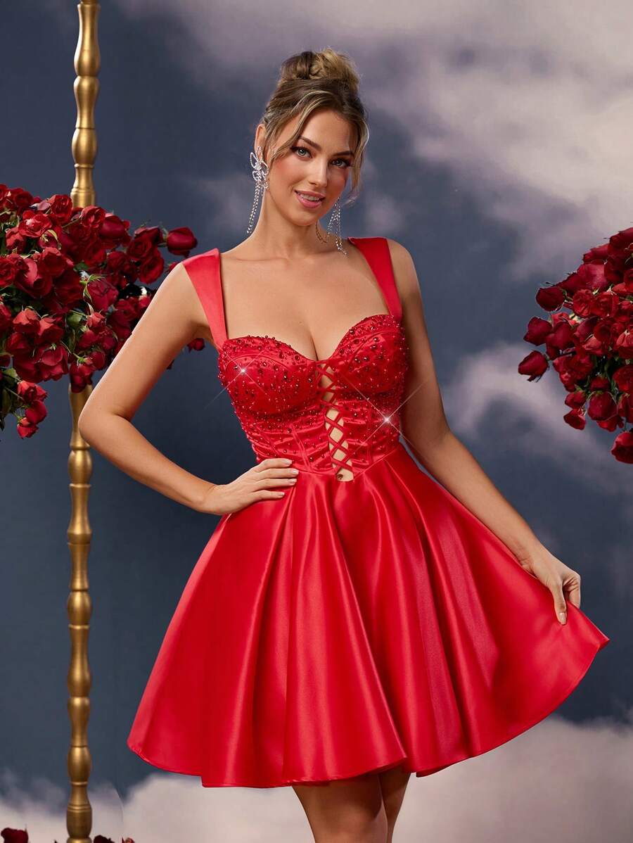 SHEIN Belle Robe de soirée de luxe style princesse avec nœud croisé ...