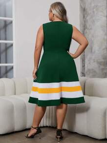 SHEIN Clasi Fashionable And Classic Plus Size Women Sleeveless Dress ...