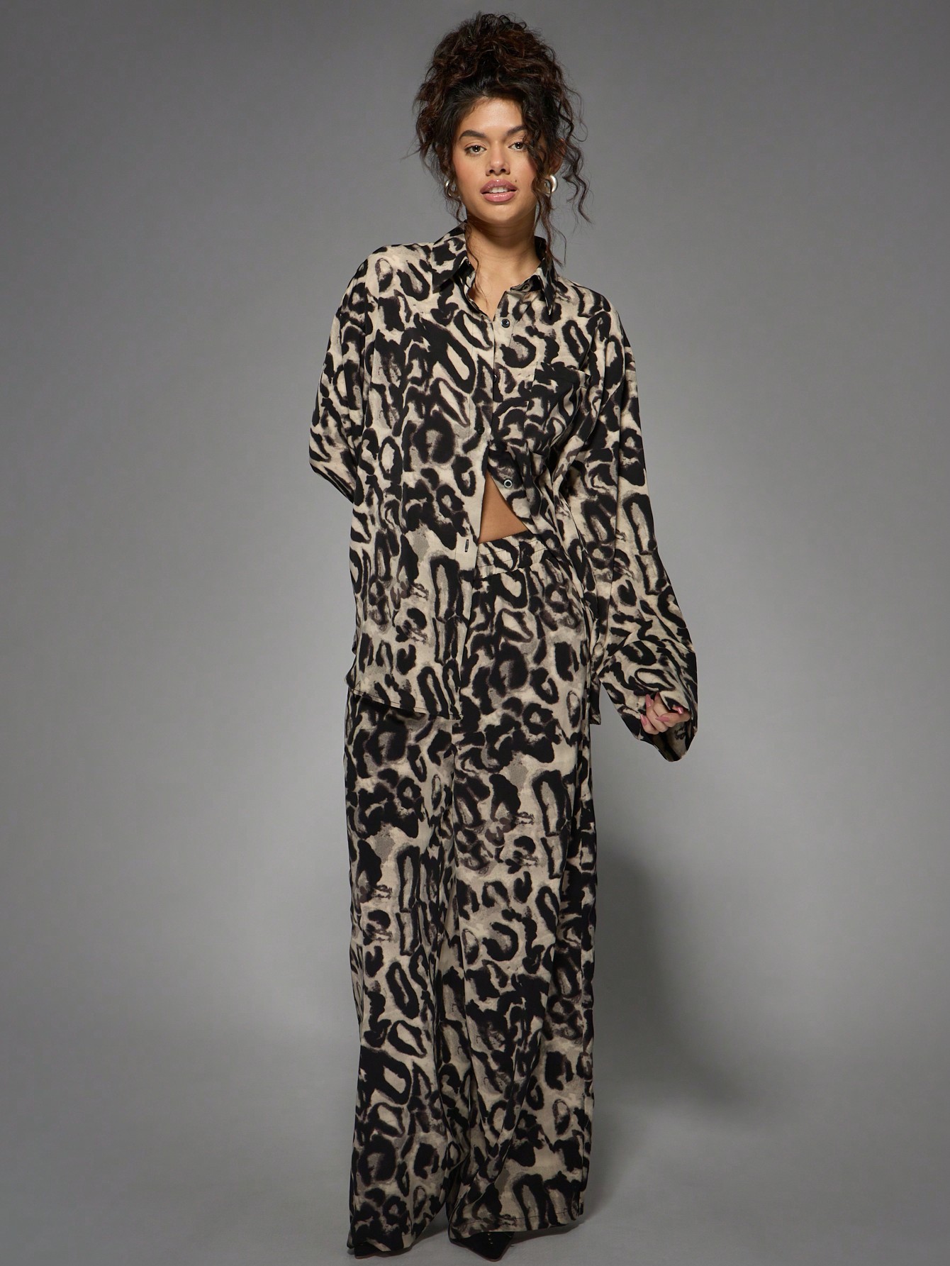 MISSGUIDED Animal Print Two Piece Set｜MISSGUIDED