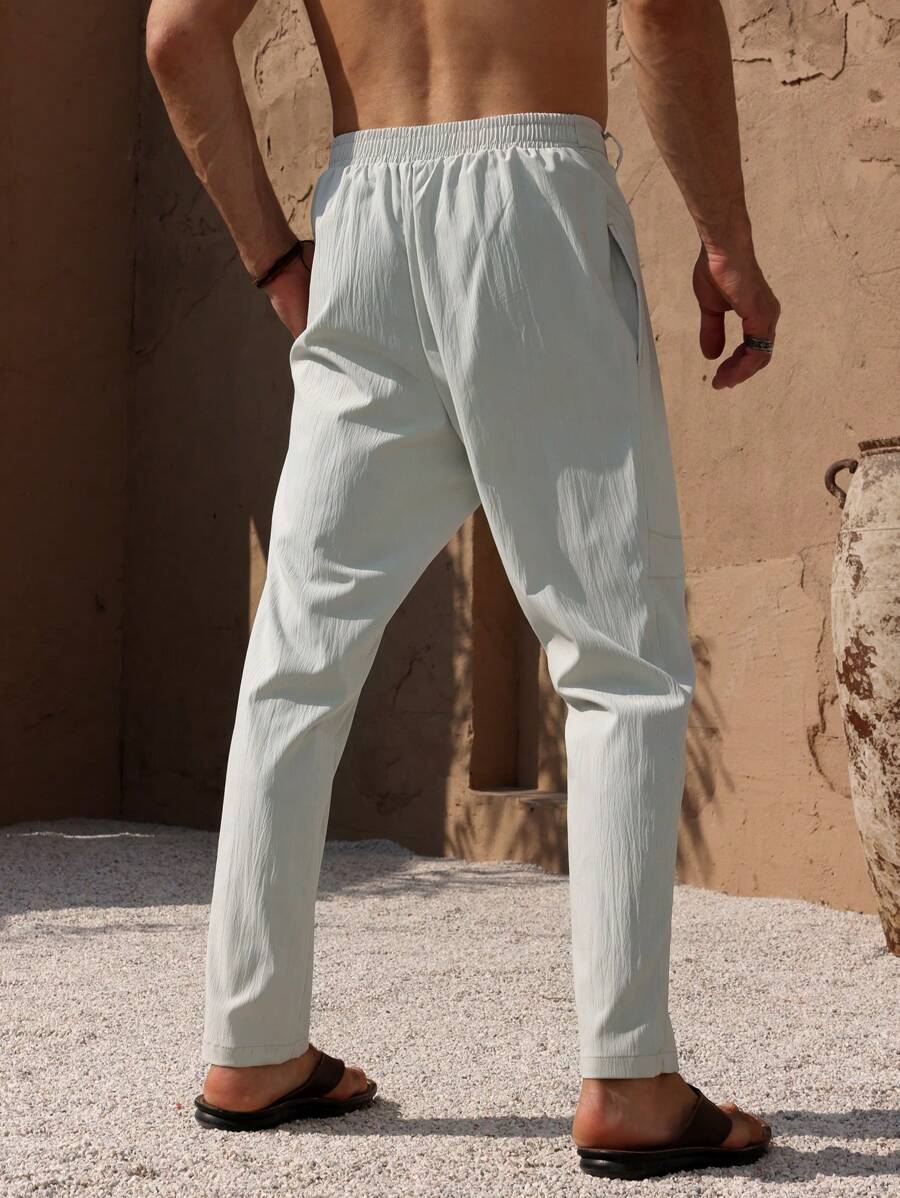 Manfinity Nomadique Men's Casual Solid Color Slanted Pocket Harem Pants ...