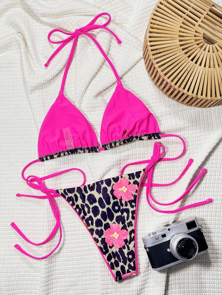 SHEIN Swim Springbreak 2025 Random Print Micro Two-Piece Swimsuit | SHEIN