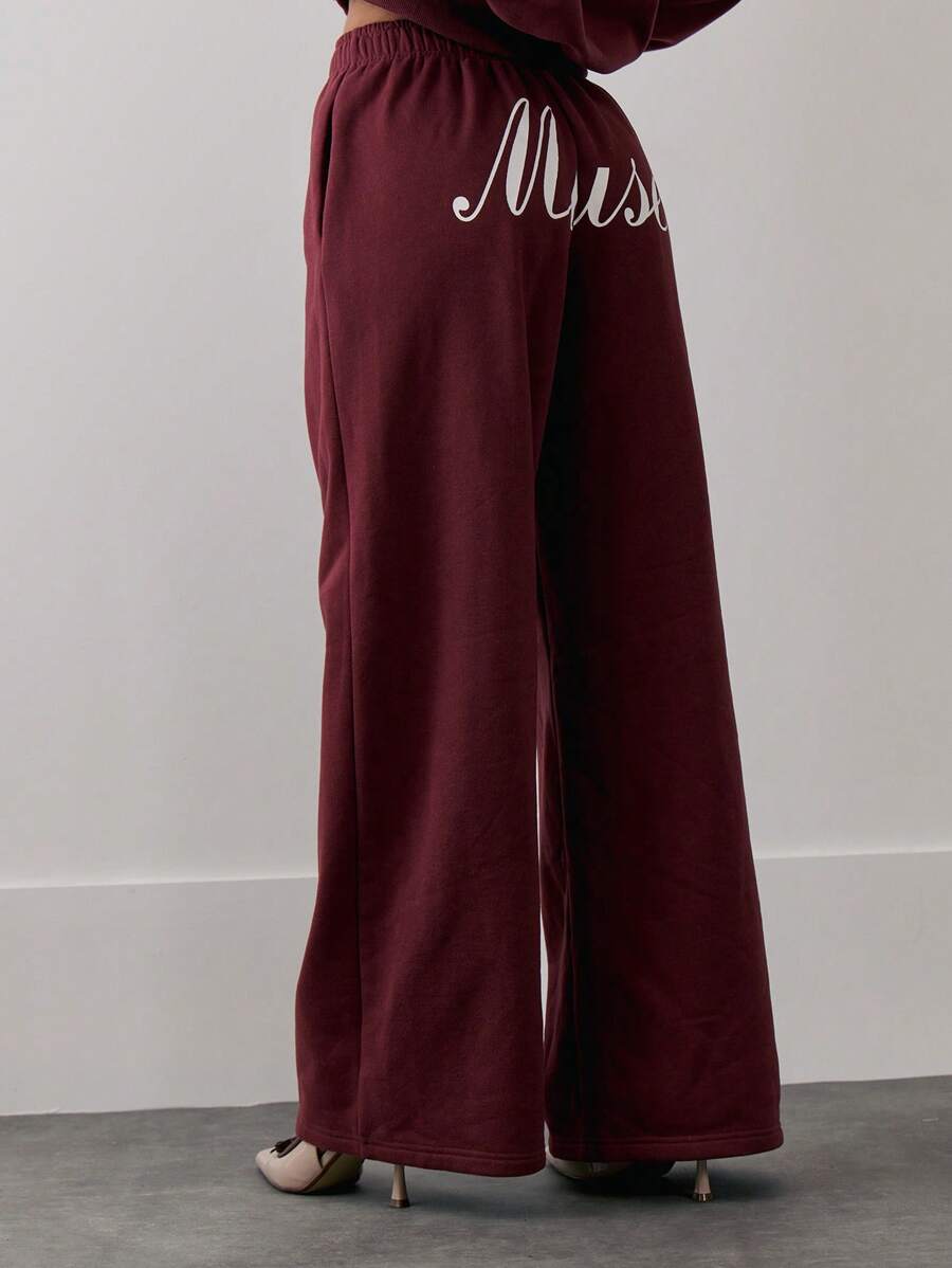 MUSERA High Rise Concealed Drawstring Elasticated "Muse" Print Wide Leg ...