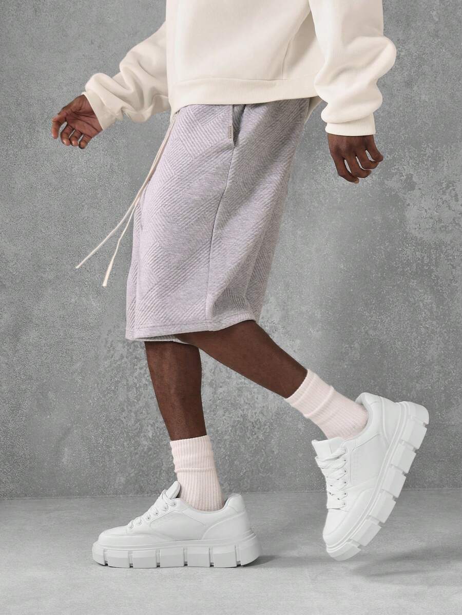 SUMWON Regular Fit Quilted Texture Premium Drop Crotch Jorts With ...