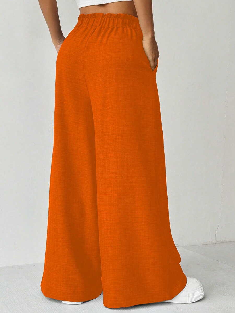 SHEIN Relaxiva Calça casual simples com bolso frontal e cor sólida ...