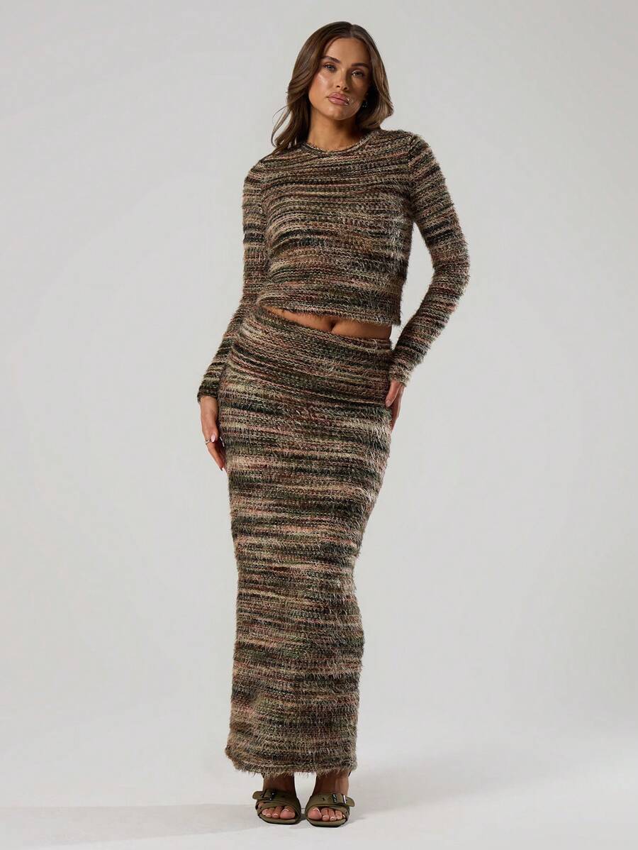 MUSERA กระโปรงยาวลายนูน | SHEIN TH