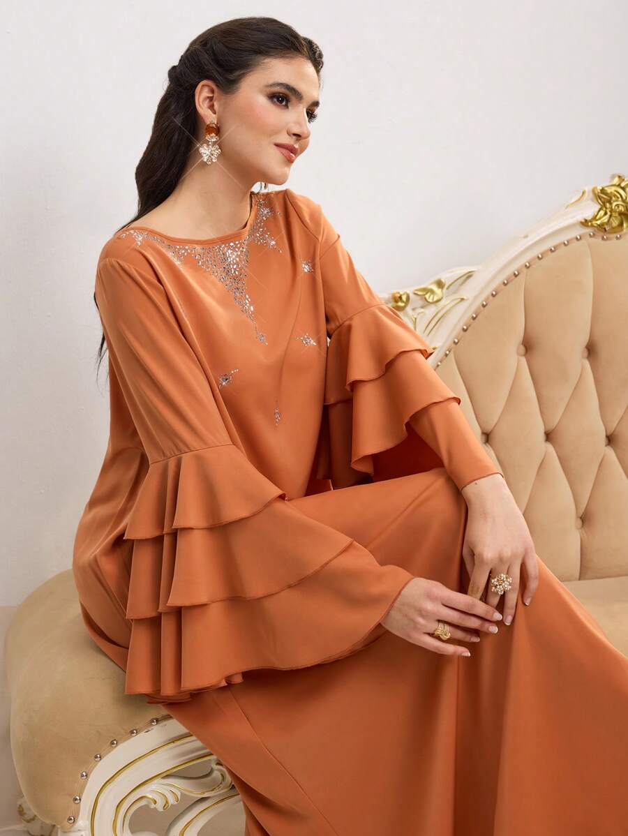 SHEIN Najma Women's Turkish Maxi Dress & Arabic Traditional Long Robe ...