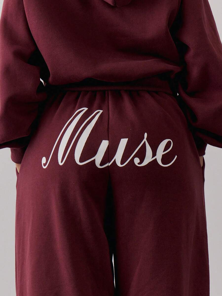 MUSERA High Rise Concealed Drawstring Elasticated "Muse" Print Wide Leg ...