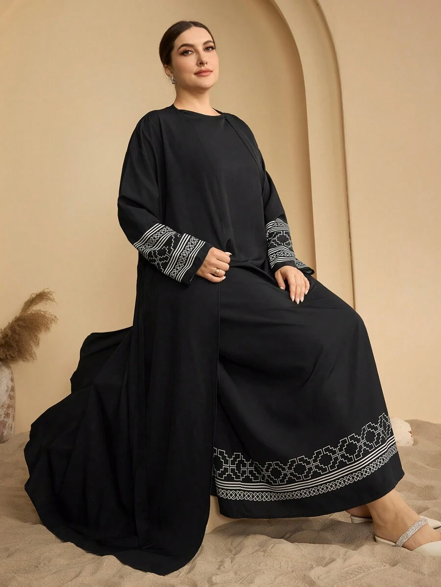 Graceveil Plus Size Women's Pattern Modest & Elegant Arabic Outfit Suit ...