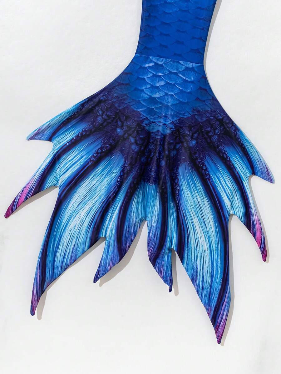 SHEIN Summer New Placement Print Beach Vacation Mermaid Tail One Piece ...