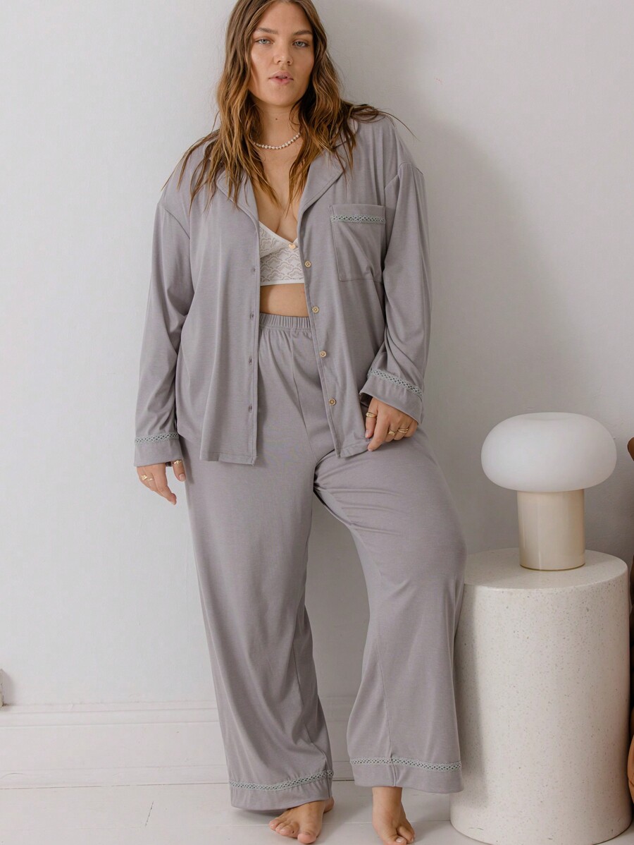 Aralina Ensemble détente avec chemise boutonnée à coupe décontractée en ...