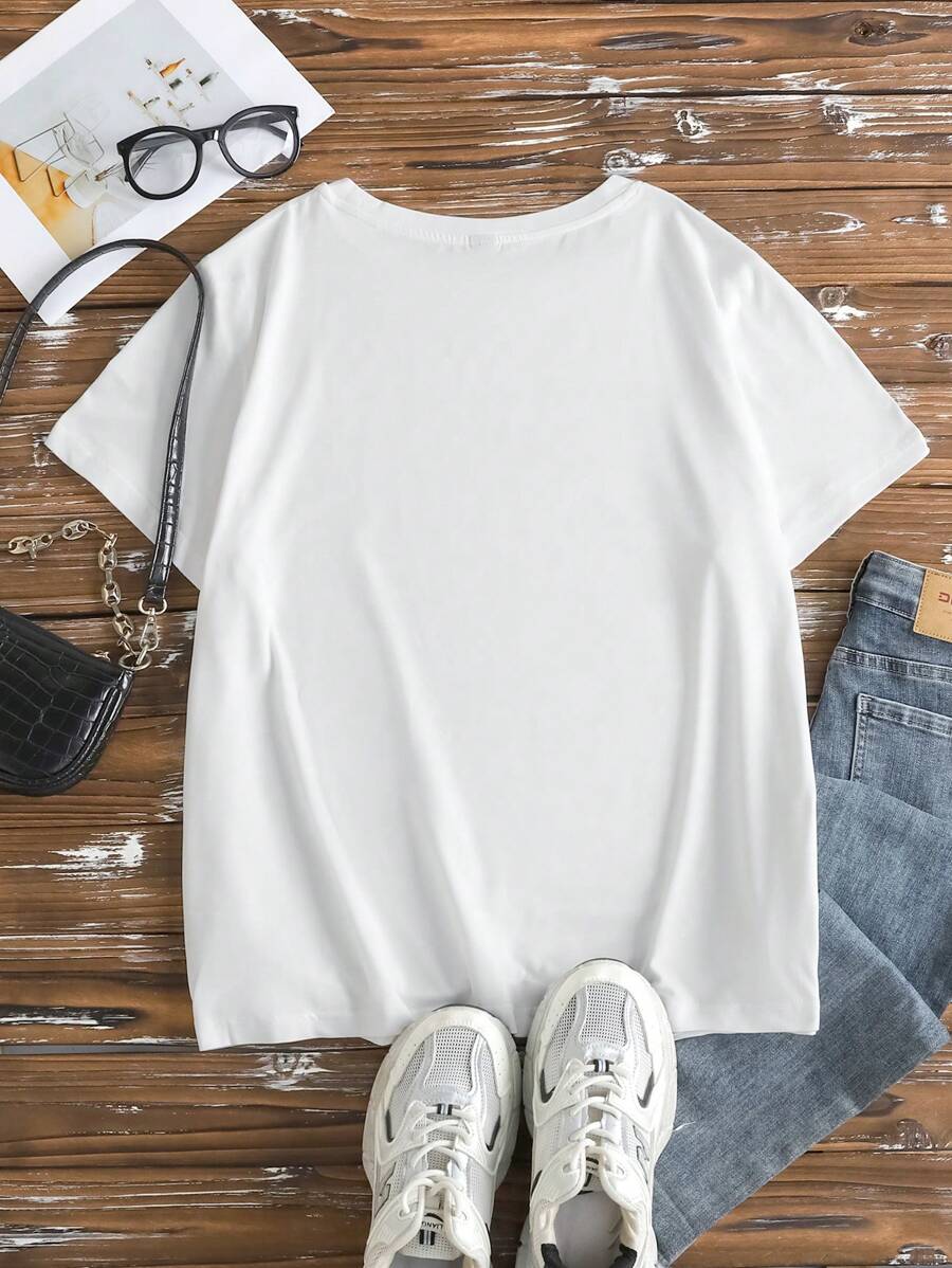 SHEIN Relaxiva Plus Size Women's Tops Western Cowboy Riding A Horse ...