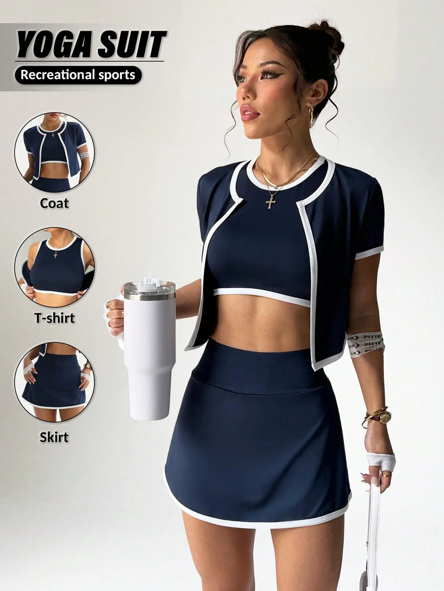 Studio SHEIN Sport 3pcs Yoga & Sports Casual Set, Minimalist Stylish ...