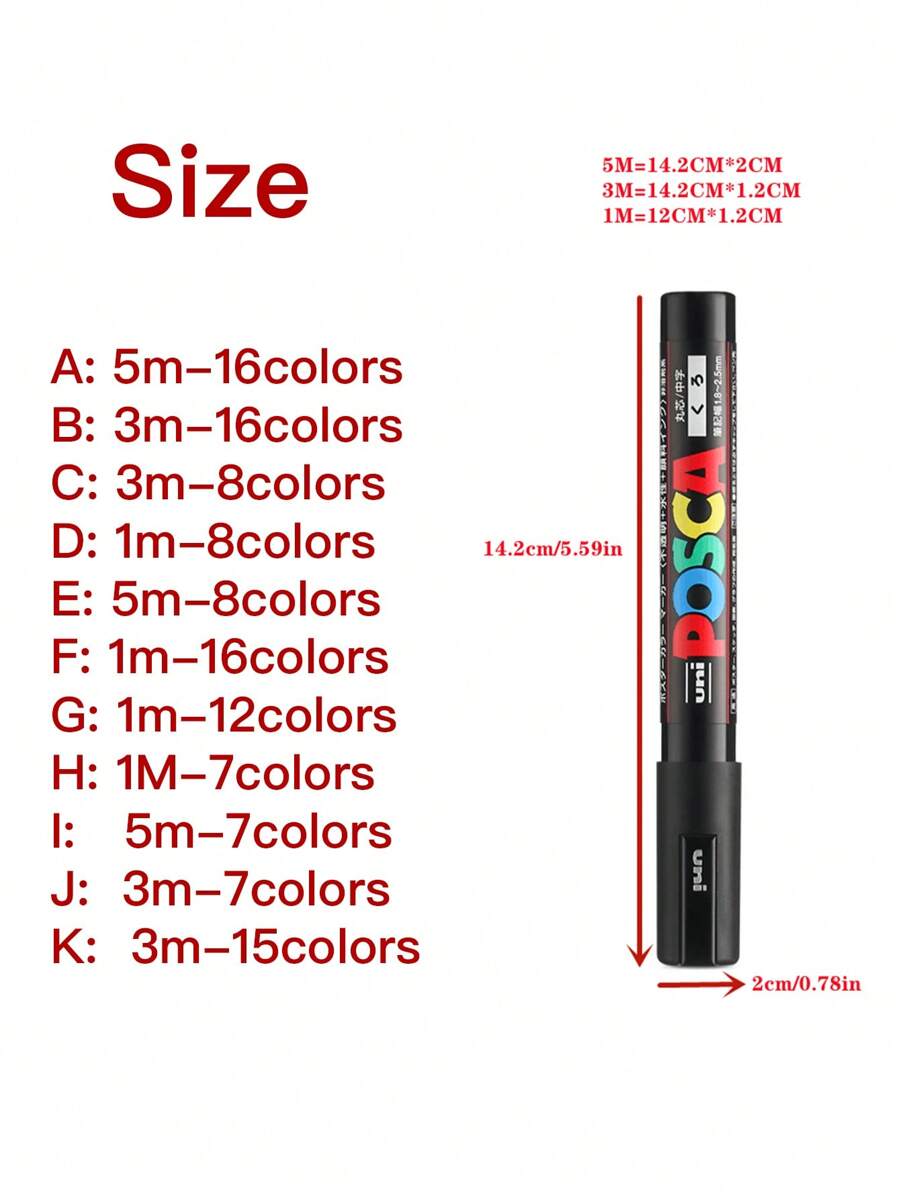 SHEIN UNI POSCA Farbstift Set NEUE VERPACKUNG PC-1M 3M 5M ...
