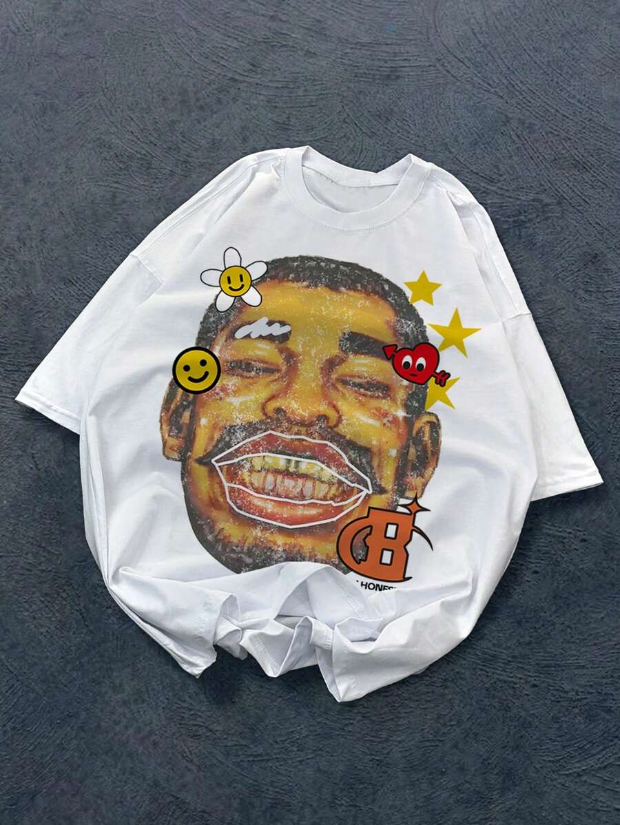 Manfinity EMRG Men's Oversized Head With Teeth, Love, Smiling Face ...