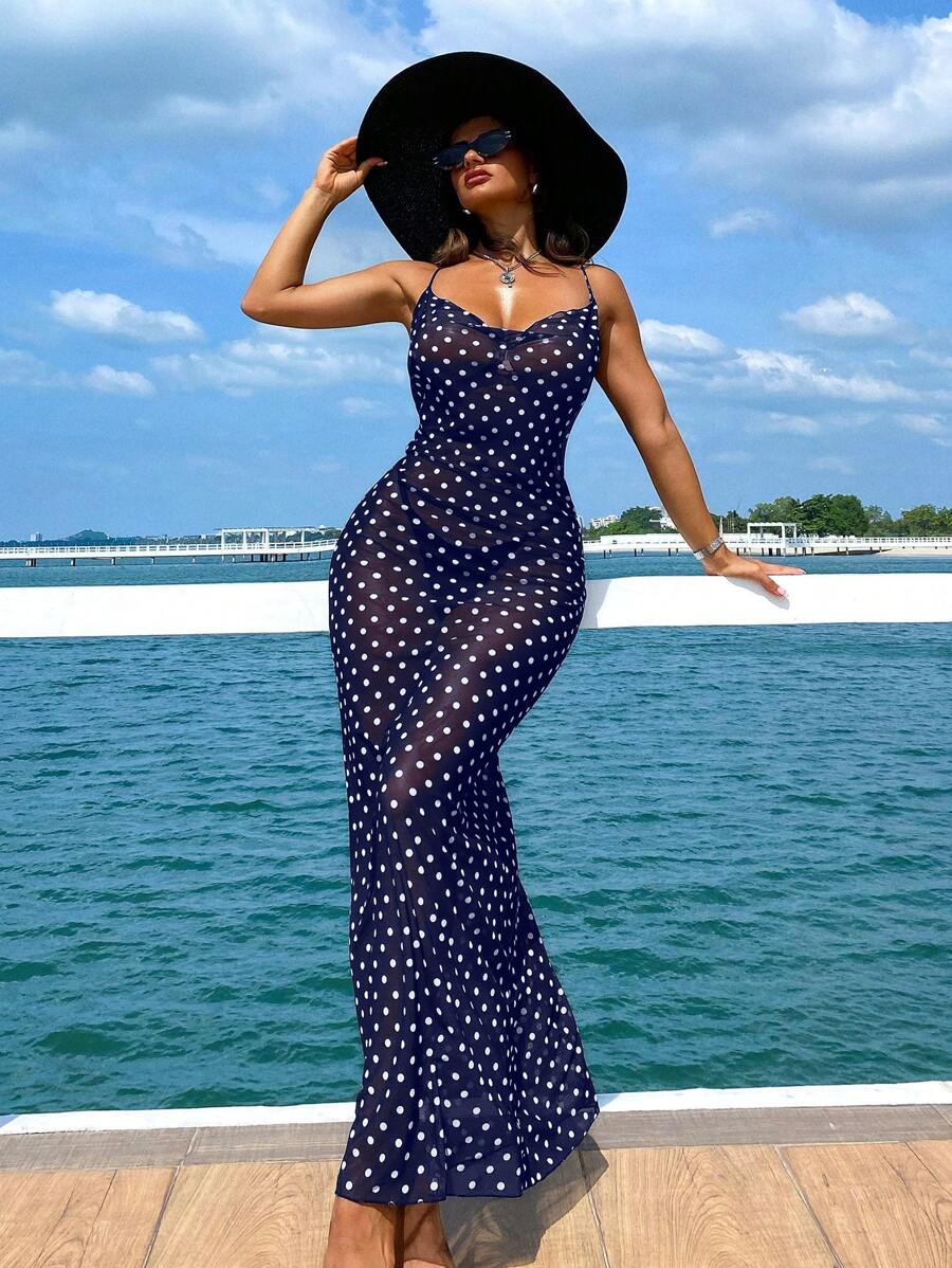 Swim Lushoire Springbreak Women Summer Casual Vacation Polka Dot Print ...
