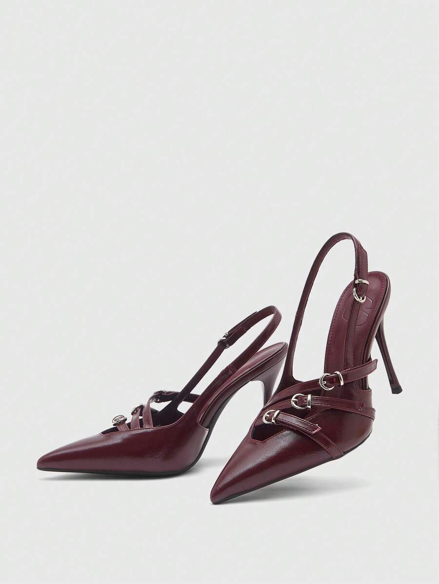 CUCCOO BIZCHIC Women High Heel Pointed Toe Slingback Pumps, Elegant And ...