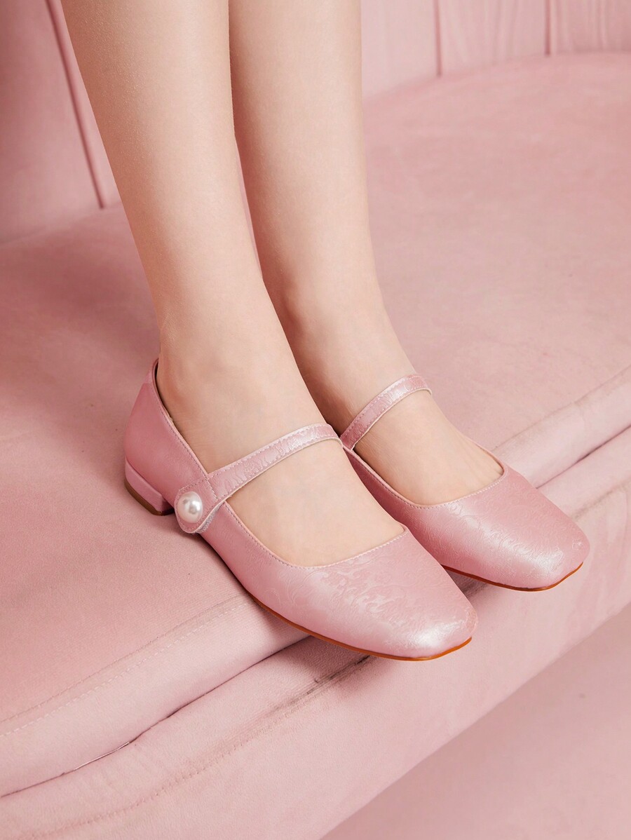 CUCCOO DOLLMOD Chaussures Mary Jane à bouts carrés rouges plats pour ...